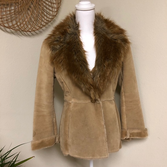 Guess | Jackets & Coats | Vintage Guess Leather Fur Coat | Poshmark